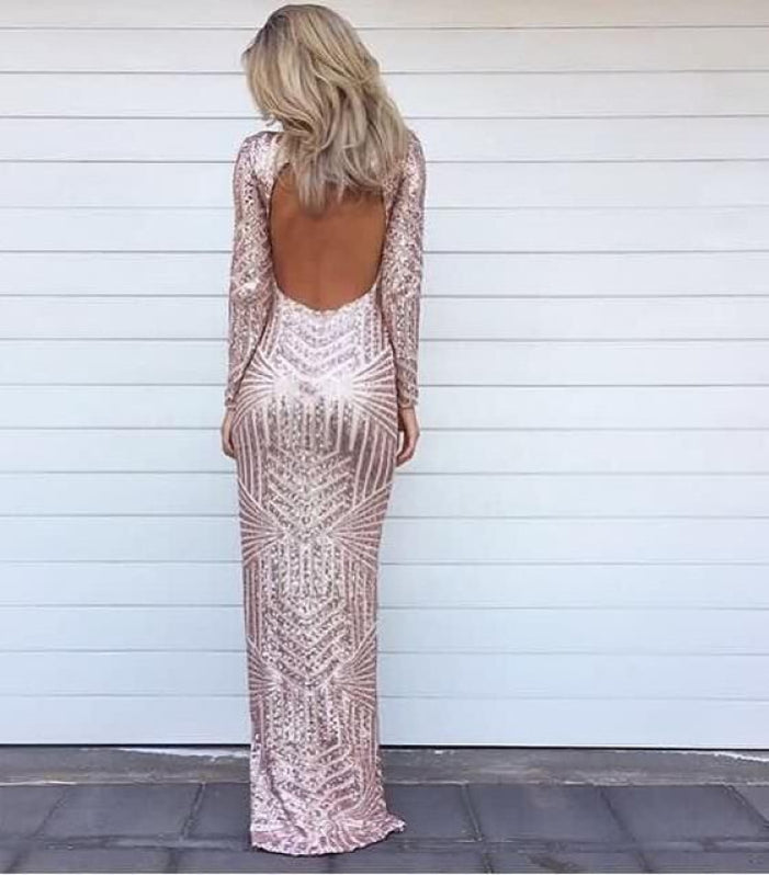 2019 Cheap Backless Blue Long Dress For Prom - Bridelily