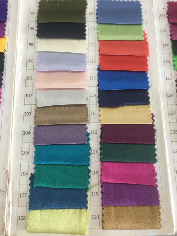 Silk Like Stretch Satin Swatch with 128 Colors-Bridelily