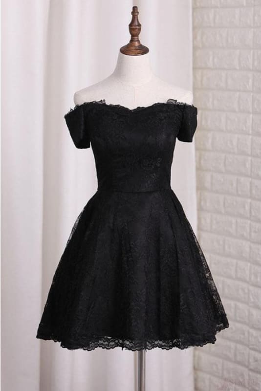 Black Off Cute Short Formal Dresses For Juniors Cheap - Bridelily
