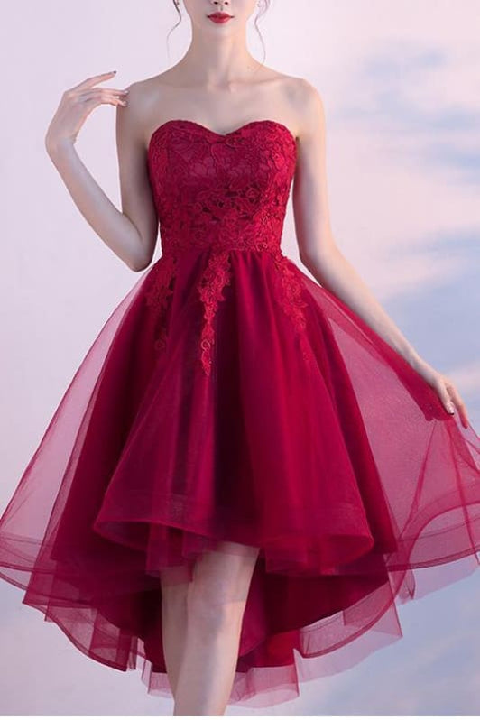 Burgundy Cute Short Formal Dresses For Juniors Cheap - Bridelily