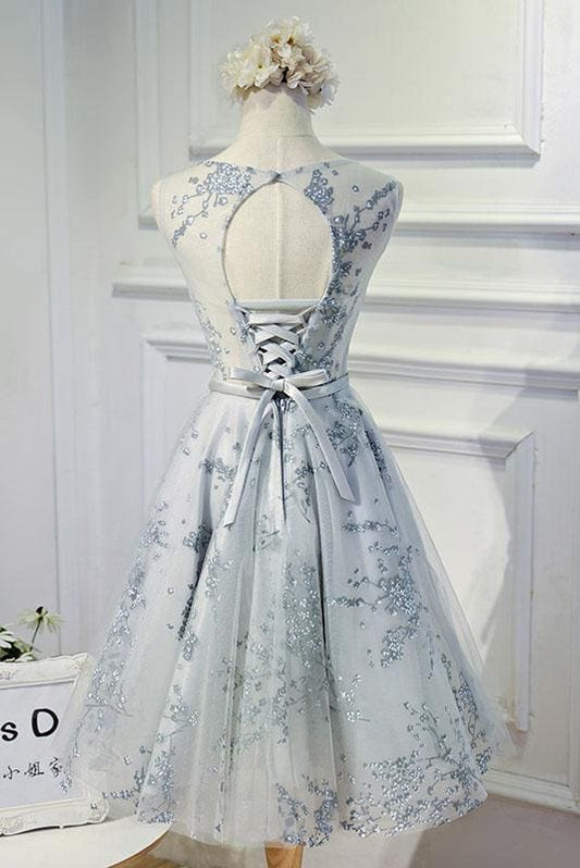 Cute A line Sleeveless Short White Prom Dresses 2021 - Bridelily