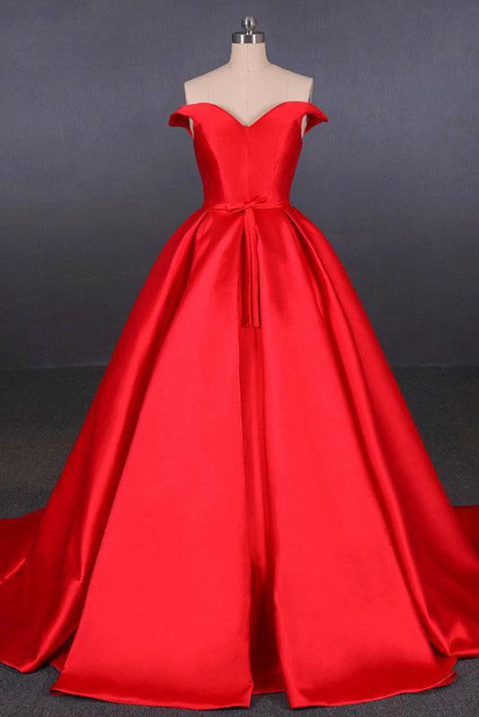 Puffy Off the Cheap Long Red Prom Dresses Under 100 - Bridelily