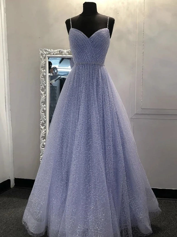 Stylish V Neck Sequins Lilac Prom 2020, Shiny Lilac Lavender Formal Gr ...